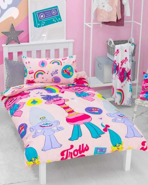 Trolls Concert Single Quilt Cover Set POLYESTER – Kids Korna