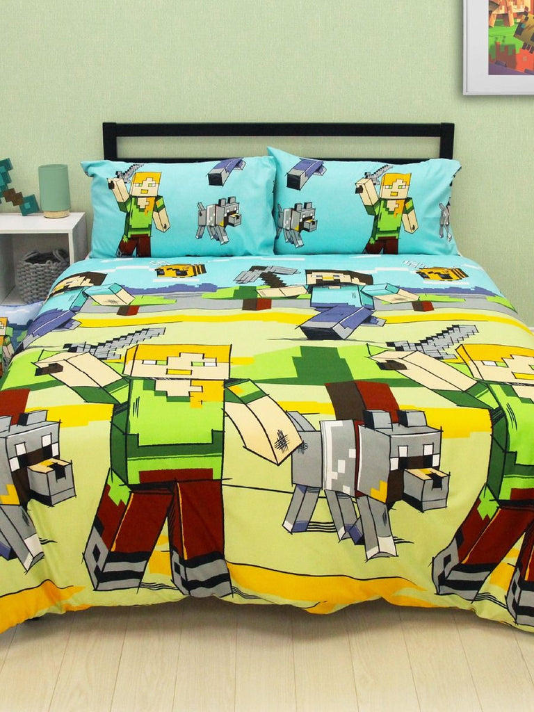 Minecraft Adventure Double to Queen Quilt Cover Set - POLYESTER – Kids ...