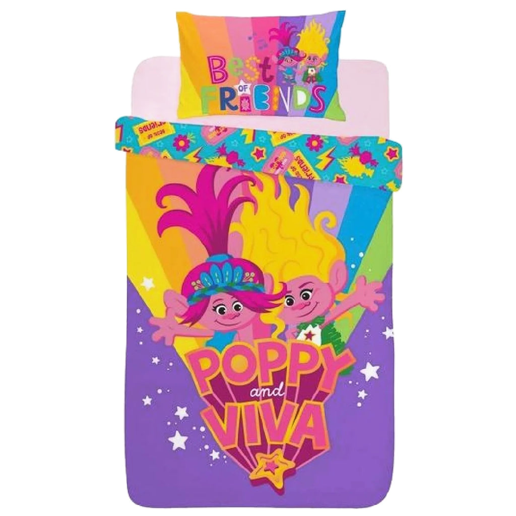 Trolls Poppy & Viva Single Quilt Cover Set – Kids Korna