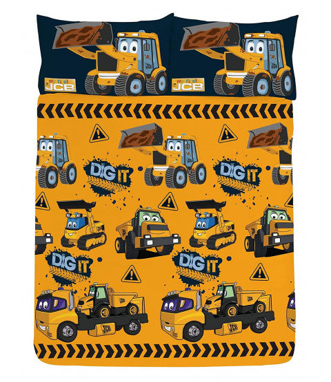 JCB Dig It Digger Double to Queen Quilt Cover Set – Kids Korna