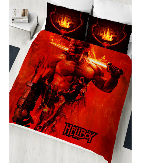 Hellboy Flames Double to Queen Quilt Cover Set – Kids Korna